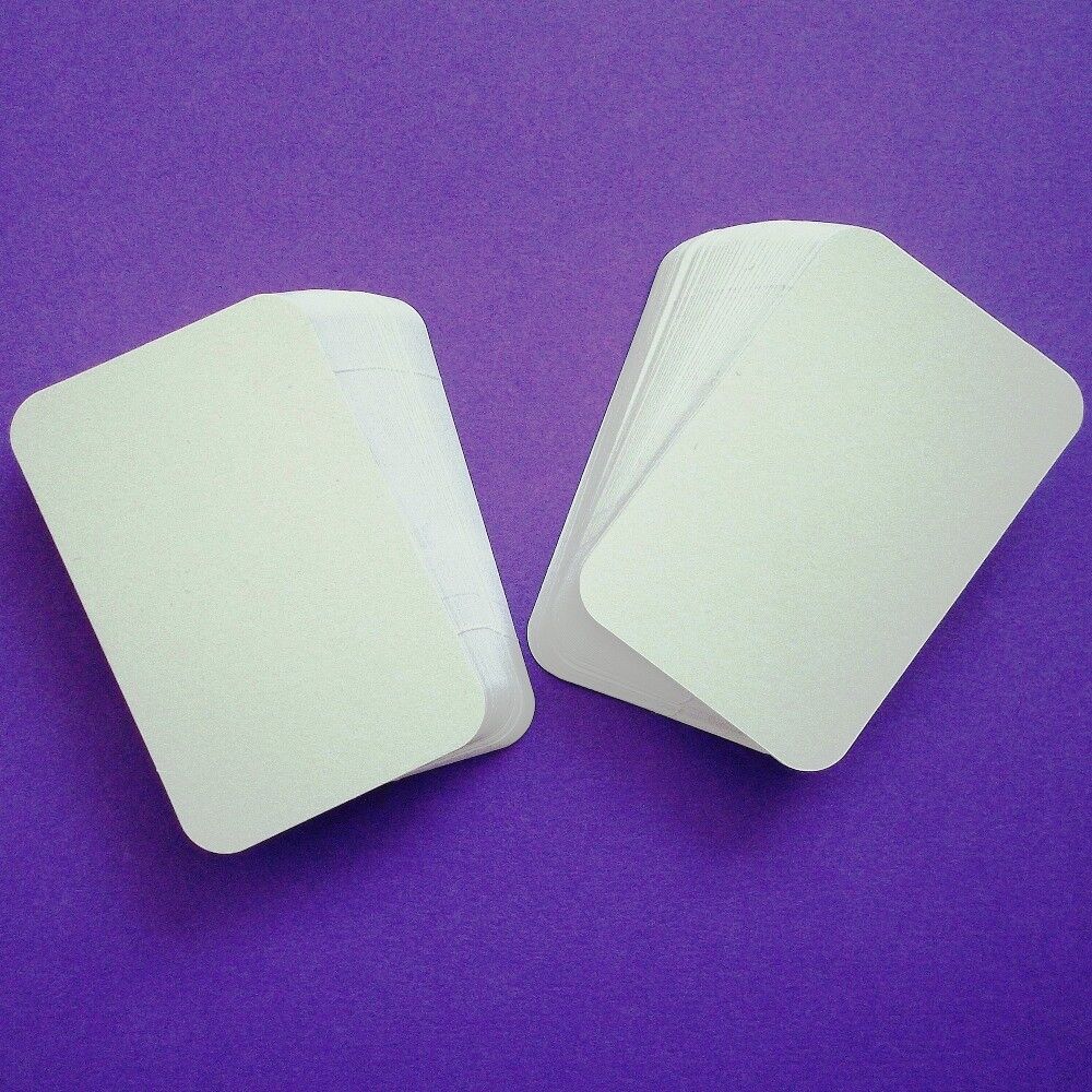1000 - White ROUNDED Blank Business Cards 250gsm, Stamp, Print, Smooth ...