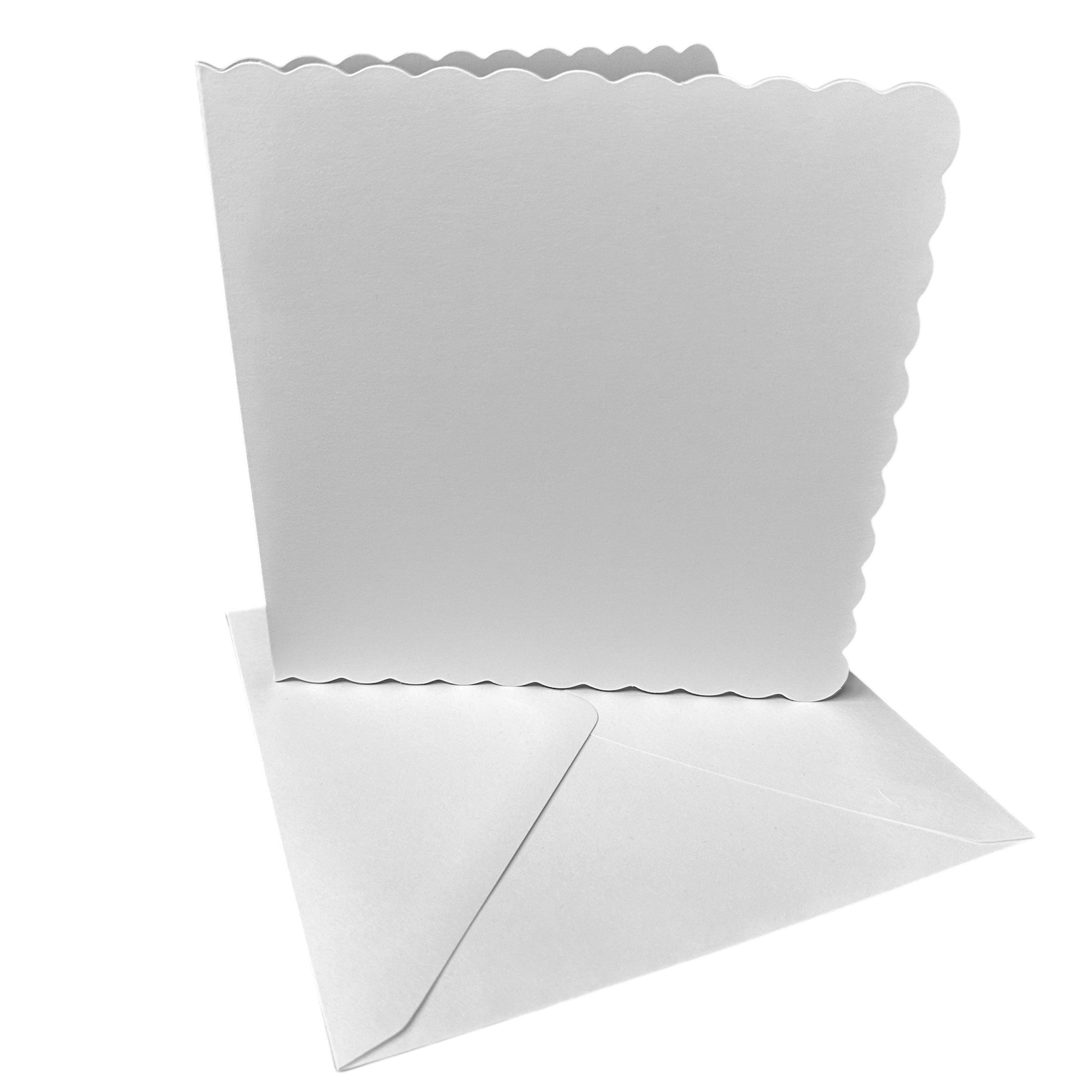 6x6 White Scalloped Card Blanks & Envelopes – 300gsm, 10 Pack | Stella ...