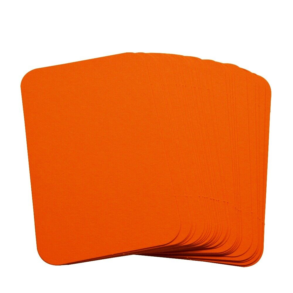 100 Orange Blank Rounded Business Cards 250gsm, Stamp, Print, ATC. Mat ...