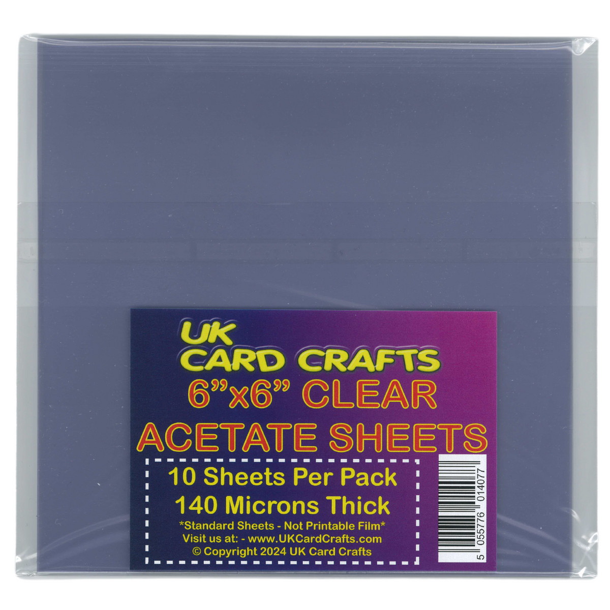 10 x 6"x6" Clear Acetate Sheets – 140 Micron Transparent Craft Film fo ...
