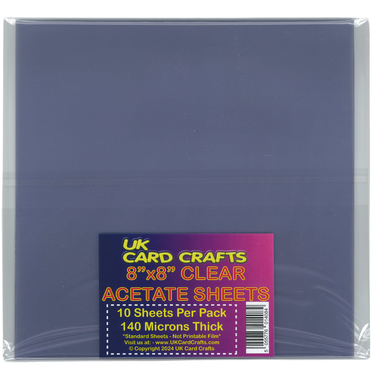 10 x 8"x8" Clear Acetate Sheets – 140 Micron Transparent Film for Craf ...
