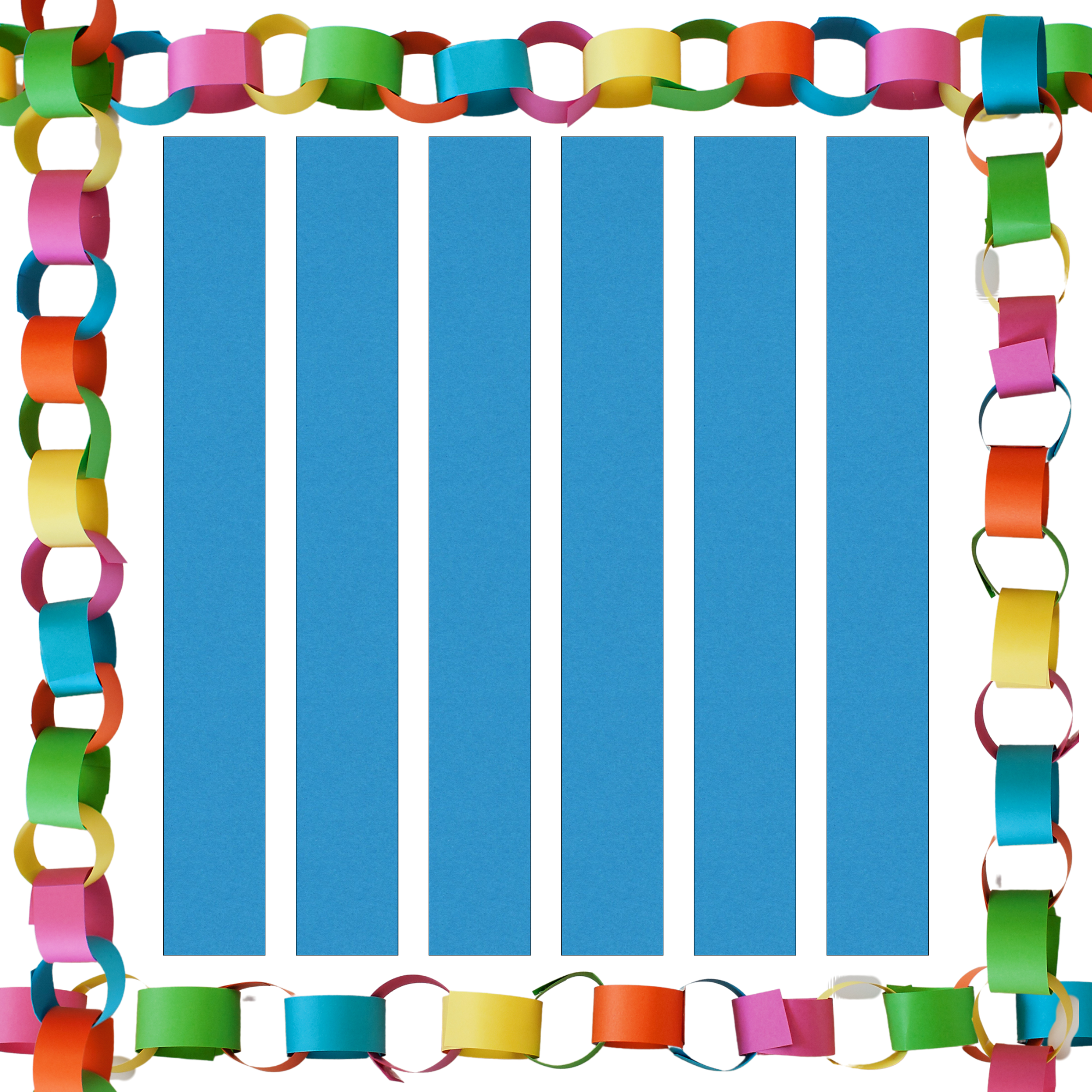 Ocean Blue Paper Chain Card Strips. 5 Meter / 16 Feet Long. Wedding Pa ...