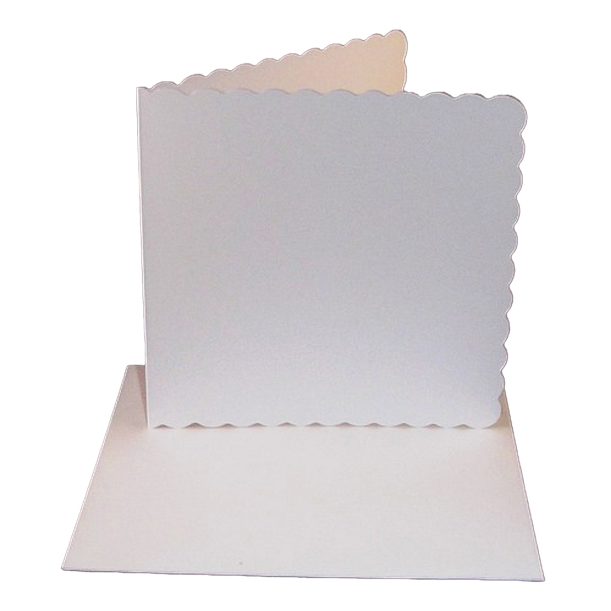 25 Pack - 8" x 8" White Scalloped Greeting Card Blanks & Envelopes - 3 ...
