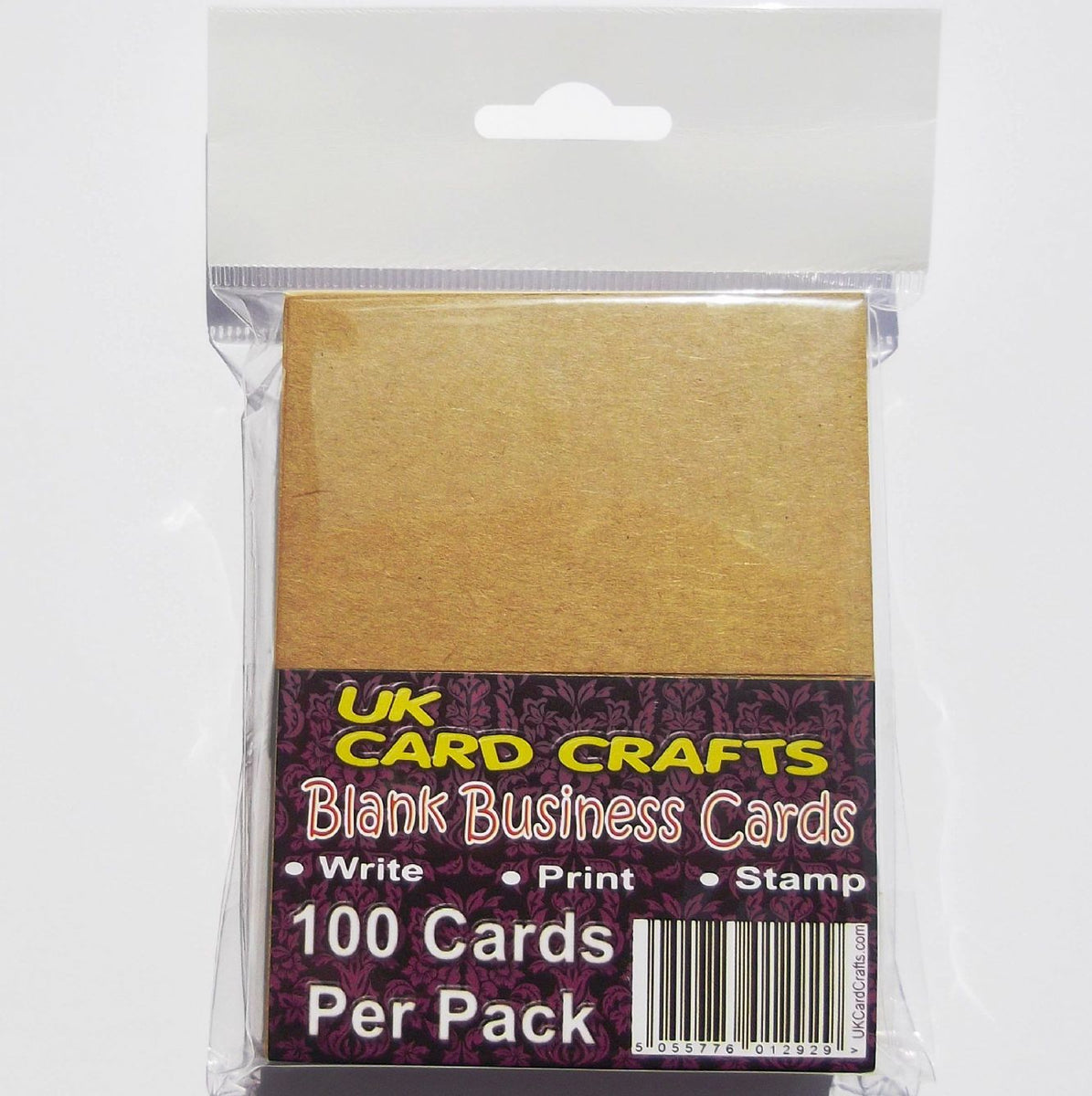 100 x Kraft Blank Business Cards - 270gsm Brown Kraft Card – UK Card Crafts