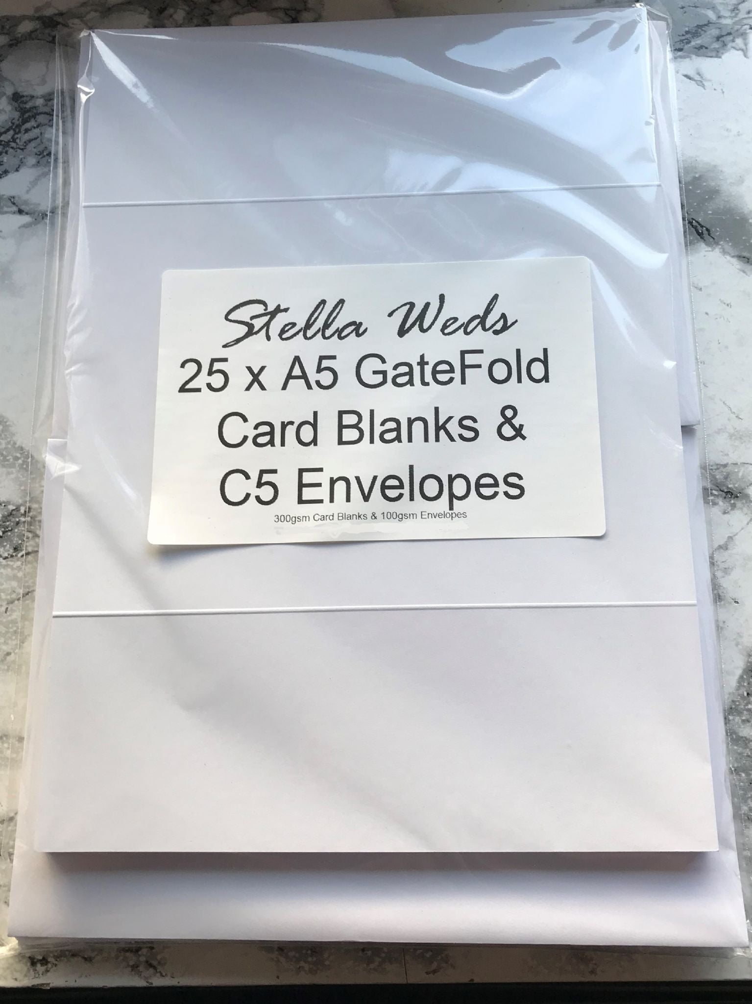 25 x A5 White GateFold Card Blanks & Envelopes - 300gsm – UK Card Crafts
